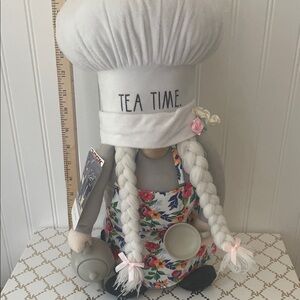 Rae Dunn | Other | Rae Dunn Tea Time Chef Gnome With Floral Apron ...